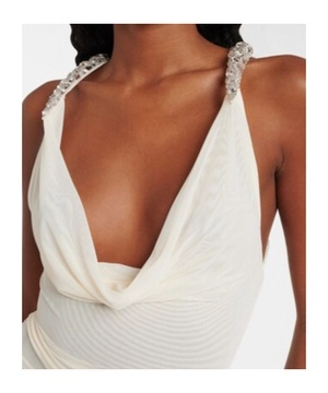David Koma Embellished Draped Midi Dress