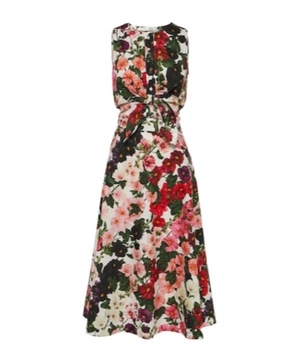 Oscar De La Renta Floral Cotton-blend Midi Dress - Nude