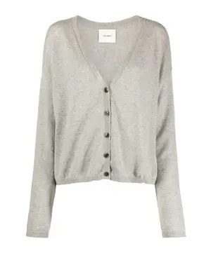 LISA YANG V-neck Cardigan - Light Gray