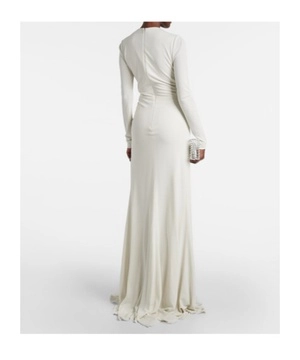 Elie Saab Gathered Cutout Jersey Gown