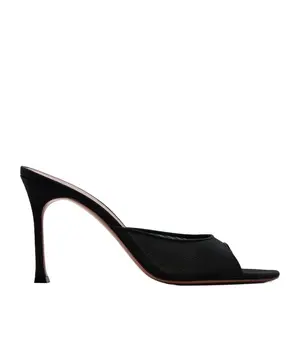Amina Muaddi Alexa Mesh 95 High-heeled Sandals - Black
