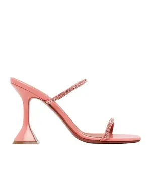 Amina Muaddi Gilda 95 High-heeled Sandals - Peach Pearly