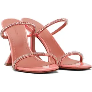 Amina Muaddi Gilda 95 High-heeled Sandals - Peach Pearly