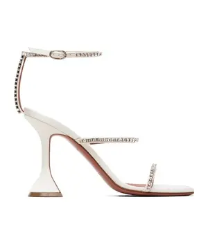 Amina Muaddi Gilda 95 High-heeled Sandals - Ivory