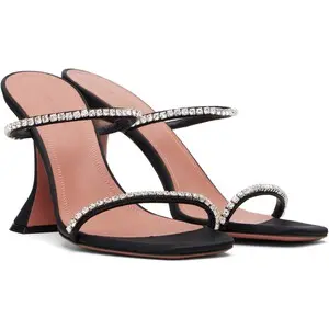 Amina Muaddi Gilda 95 Crystal Embellished Square Toe Sandals