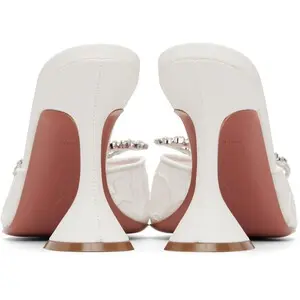 Amina Muaddi Rosie 95 Lace High-heeled Sandals - Ivory White