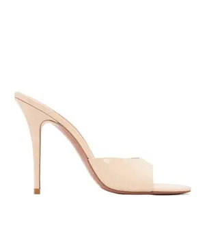 Amina Muaddi Elodie Slipper 105 High-heeled Sandals - Champagne-colored