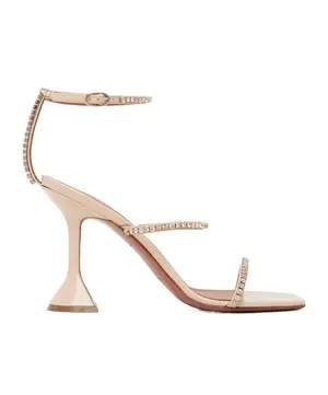 Amina Muaddi Gilda 95 High-heeled Sandals - Champagne-colored