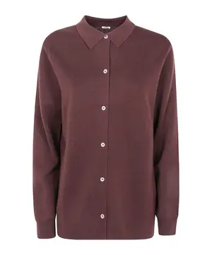 Aspesi Single-breasted Long-sleeve Knit Top - Red
