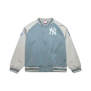 Mitchell & Ness New York Yankees Lightweight Satin Full-snap Jacket - Gray