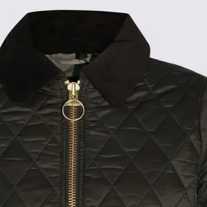Barbour Quilted Jacket With Classic Collar - Green
