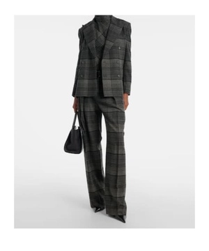Ralph Lauren Jody Checked Wool Wide-leg Pants