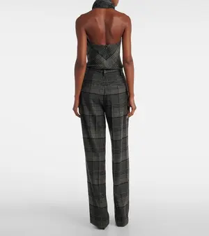 Ralph Lauren Jody Checked Wool Wide-leg Pants