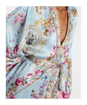 Camilla Embellished Floral Silk Satin Robe