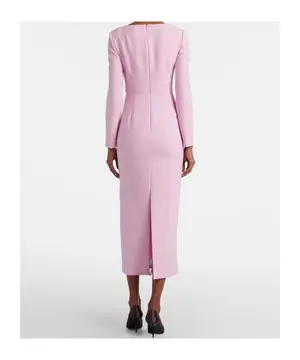Roland Mouret Crepe Midi Dress With Origami Neckline