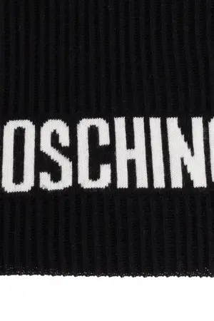 Moschino Ribbed Logo Scarf
