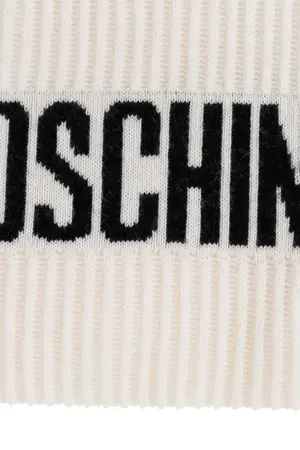 Moschino Ribbed Logo Scarf