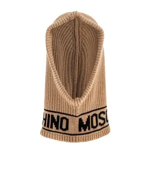 Moschino Logo Detailed Balaclava - Beige