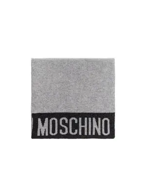 Moschino Logo-detail Scarf - Gray