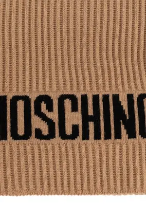 Moschino Ribbed Logo Scarf