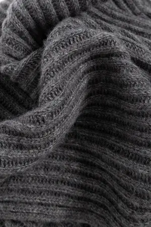 Moschino Intarsia Knit Logo Ribbed Scarf