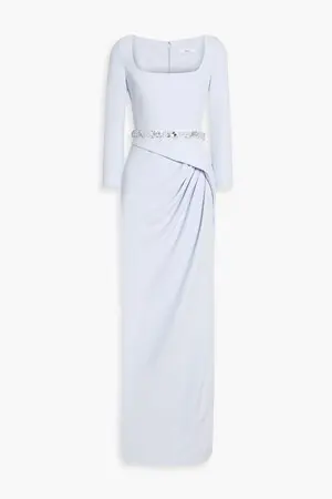 Safiyaa Mahir Embellished Draped Crepe Gown