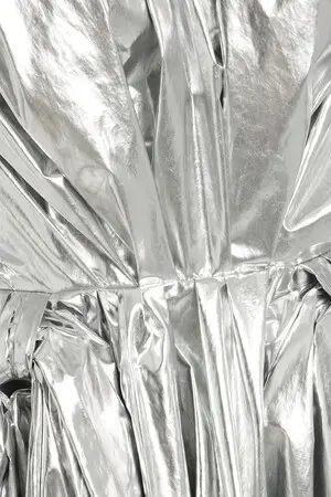 Alexander McQueen Strapless Bow-detailed Metallic Woven Midi Dress