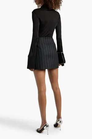 ANINE BING Tierra Pinstriped Woolblend Mini Skirt