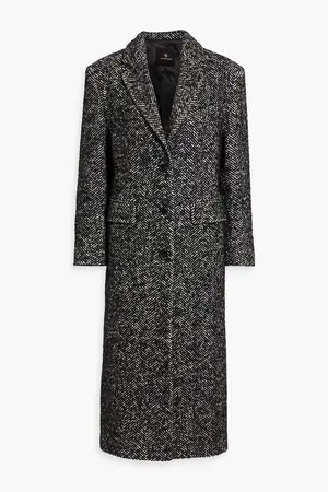 ANINE BING Quinn Herringbone Woolblend Tweed Coat