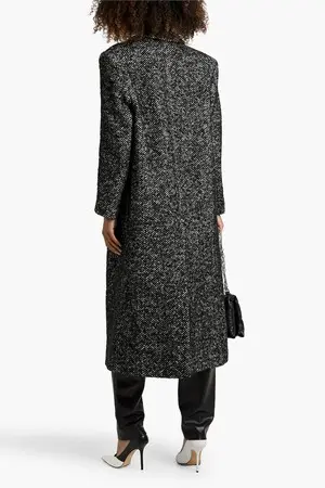 ANINE BING Quinn Herringbone Woolblend Tweed Coat