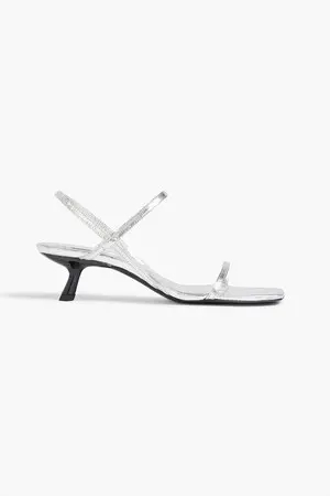 ANINE BING Hilda Metallic Leather Slingback Sandals
