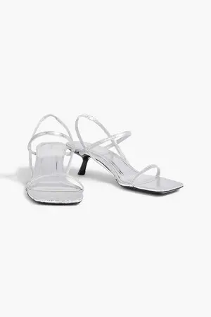 ANINE BING Hilda Metallic Leather Slingback Sandals