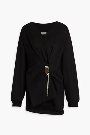 Dries Van Noten Embellished Cotton Sweater - Black