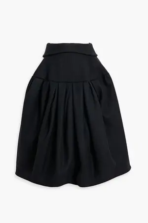 Dries Van Noten Gathered Woolblend Felt Midi Skirt