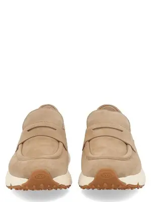 TOD'S Suede Sporty Loafers - Beige