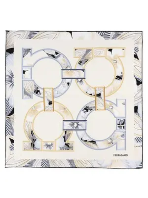 FERRAGAMO Foulard A Fiori "gancini