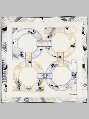 FERRAGAMO Foulard A Fiori "gancini