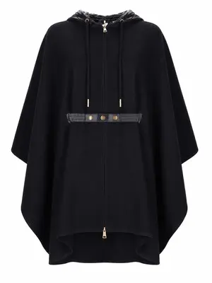 Moncler Padded Wool Blend Cape - Blue