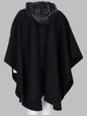Moncler Padded Wool Blend Cape - Blue