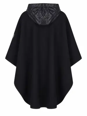Moncler Padded Wool Blend Cape - Blue