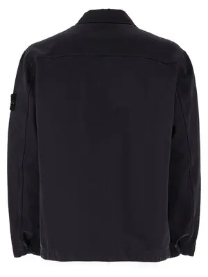 Stone Island Overshirt In Twill Di Cotone