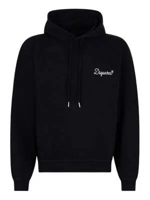 Dsquared2 Relaxed Fit Hoodie With Logo Detail - Black
