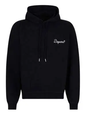 Dsquared2 Relaxed Fit Hoodie With Logo Detail - Black