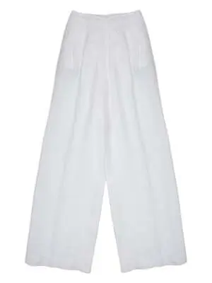 120% Lino Linen Trousers For - White