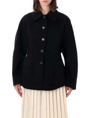 RÓHE Double-faced Wool Sculptural Sleeve Jacket With Cinched Waist - Nero