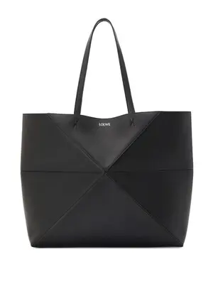 Loewe Puzzle Fold Large Leather Tote - Black