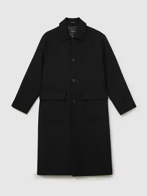 REISS Clyde Wool-blend Twill Single-breasted Overcoat
