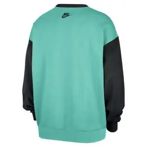 Nike New York Liberty Court Origins Wnba Fleece Crew-neck Sweatshirt - Mint/black