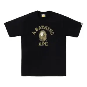 A BATHING APE Bitmap College Tee - Black