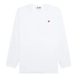 Play Comme Des Garcon Ss25 Small Heart Long-sleeve T-shirt - White